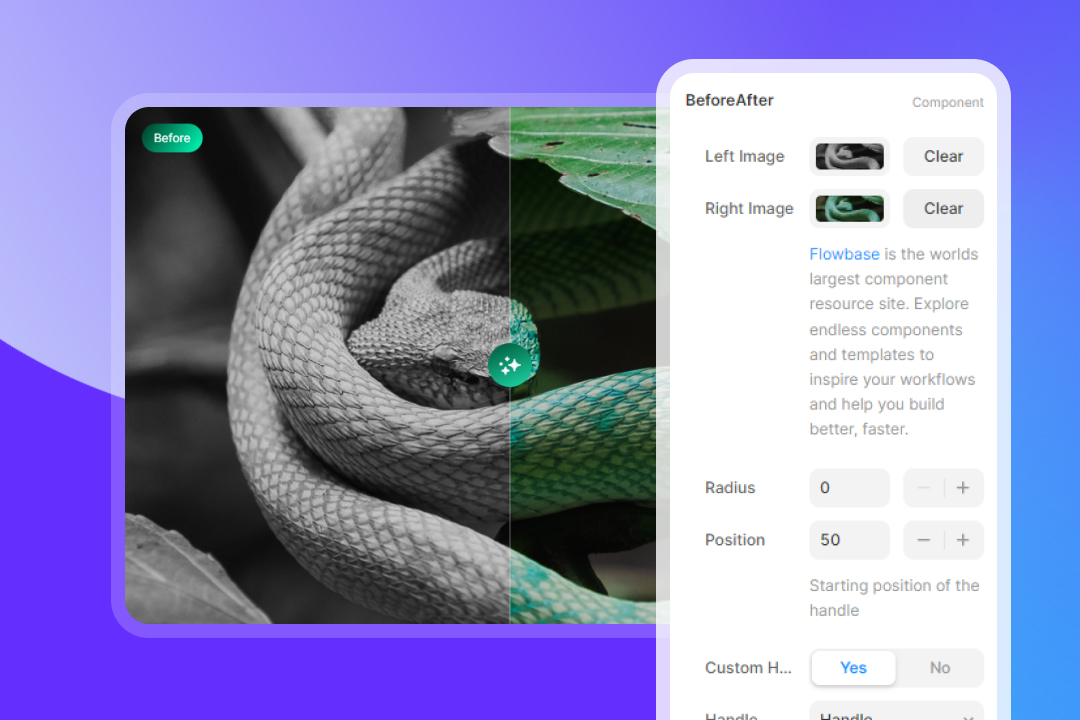 How to Add a Before & After Image Slider to Framer | Flowbase